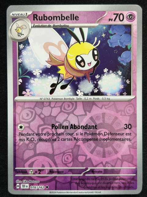 RUBOMBELLE REVERSE 076/162 Tef Forces Temporelles Pokemon French Holo ...