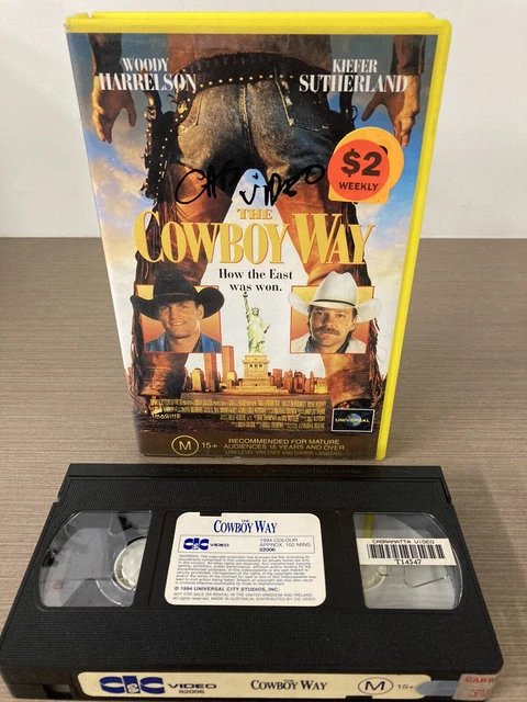 VHS MOVIE VINTAGE Ex-Rental Original The Cowboy Way- Woody Harrelson ...
