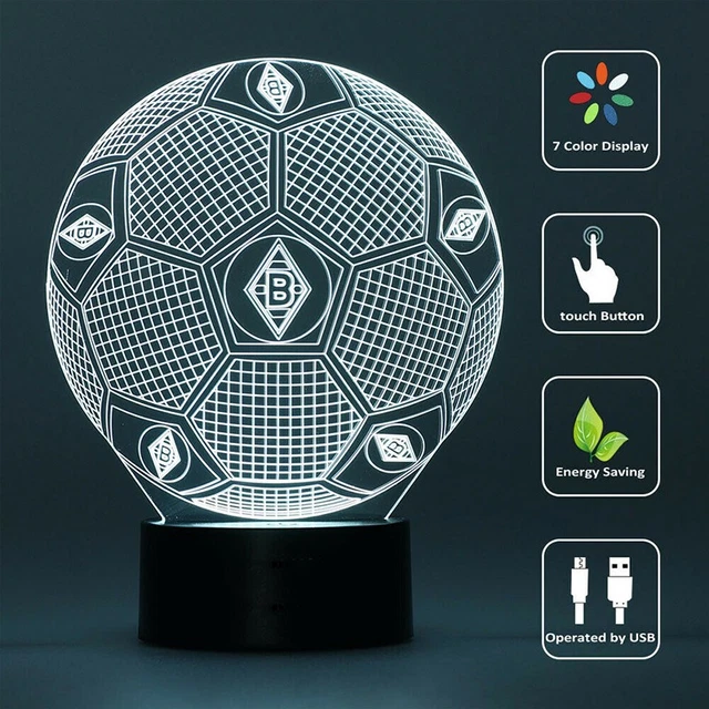 3D LED VFL Borussia MFootball Club Table Lamp Night light Kid Cartoon 7 ...
