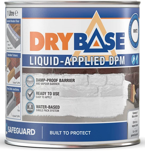 DRYBASE LIQUID DAMP Proof Membrane (1 Litre, White) - Damp Proofing ...