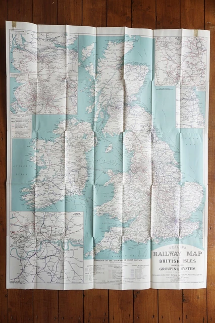 1947 PHILIPS RAILWAY Map of the British Isles Colured to Groups £23.99 ...