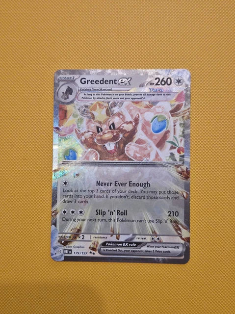 POKÉMON TCG GREEDENT EX Sv03: Obsidian Flames Holo Double Rare Card 179 ...