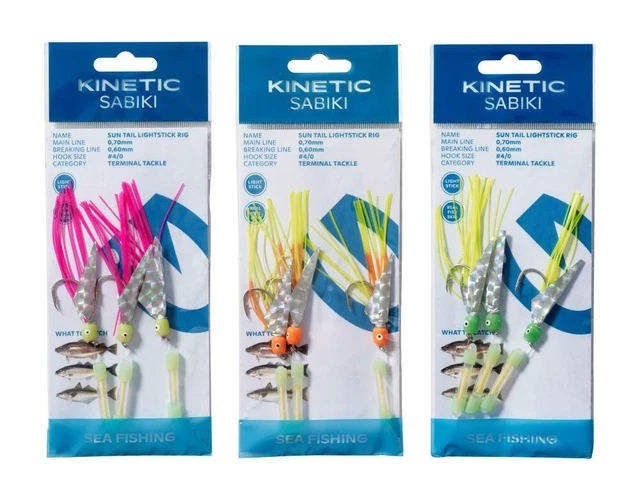 KINETIC SABIKI SUN Arrièr Bâton Lumineux Morue Bas de Ligne Lieu Noir ...