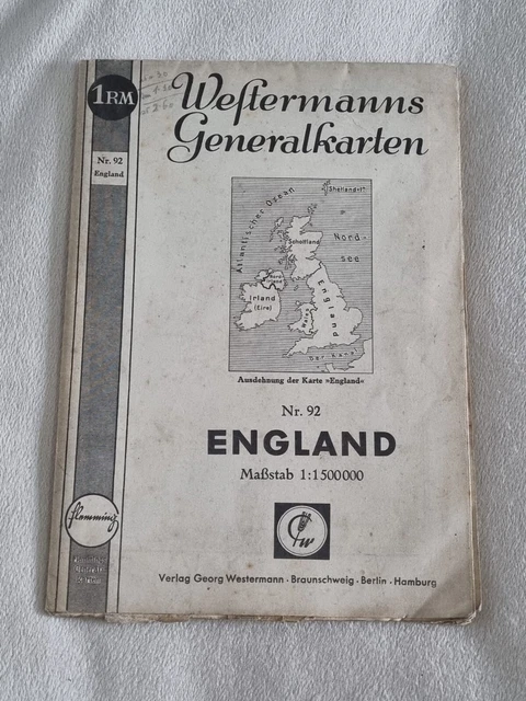 WW2 WWII GERMAN Luftwaffe Wehrmacht stab map Battle of England Great ...