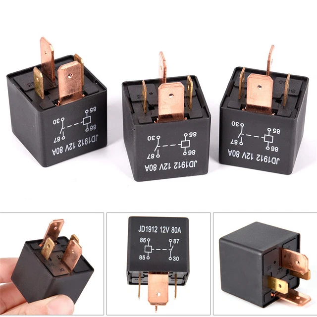 WATERPROOF HEAVY DUTY Relay 4Pin DC 24V 12V 80A JD1912 Automotive Car ...