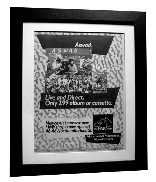 ASWAD+LIVE AND DIRECT+POSTER+AD+RARE ORIGINAL 1983+FRAMED+EXPRESS ...
