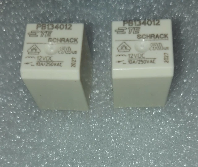 2 X RELAY 12V PB134012 PB900002=PB134012 10A for Miele EZL 517A,ELP266 ...