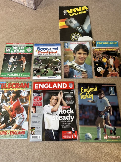 ENGLAND FOOTBALL PROGRAMMES - 8 In Total £3.99 - PicClick UK