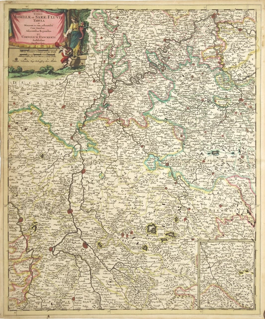 SAARLAND ORIGINAL KUPFERSTICH Landkarte Danckerts 1696 EUR 550,00 - PicClick DE