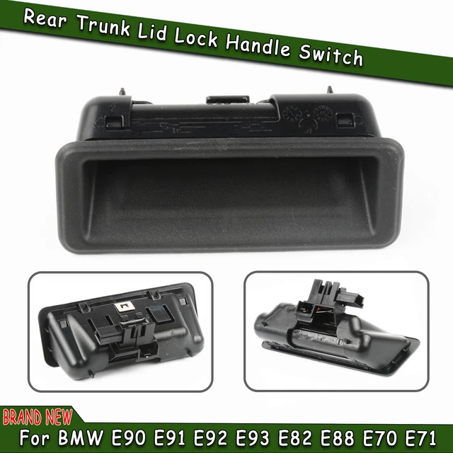 REAR TRUNK LID Lock Push Button Handle Switch Cover For BMW E90 Black ...