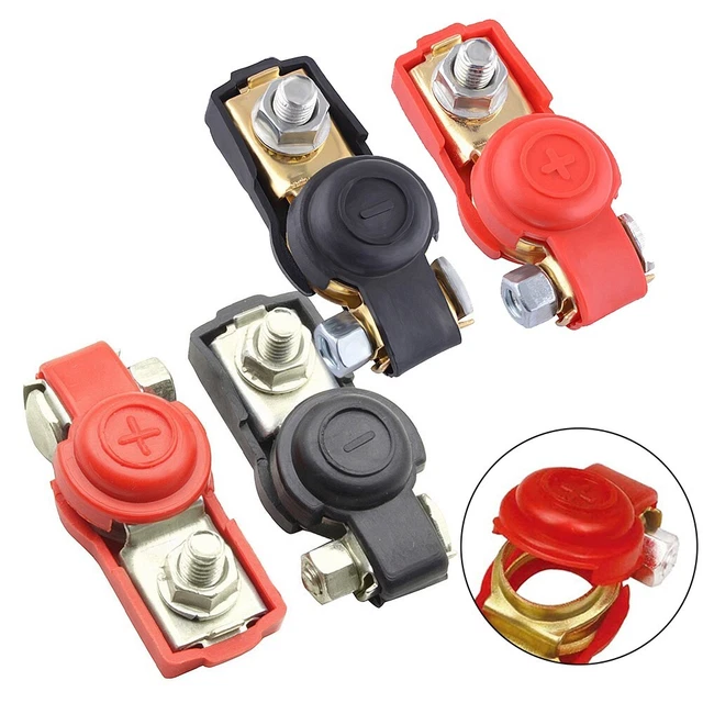 SECURE BATTERY TERMINAL Connectors for Cars RVs Trucks Red Black Clamp ...