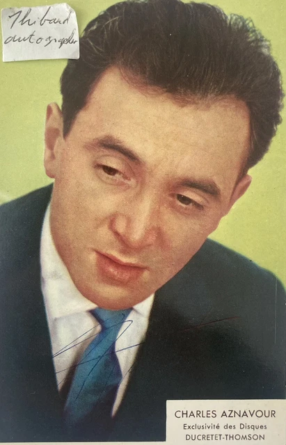 RARE BELLE CARTE Charles Aznavour Autographe Dédicace signé Chanteur ...