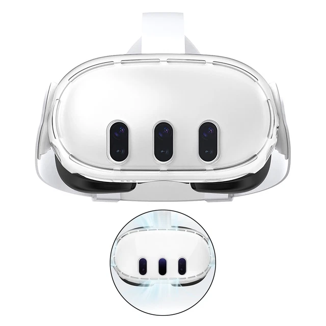 FOR META QUEST 3 VR Helmet Host Transparent PC Case Protector Dustproof ...