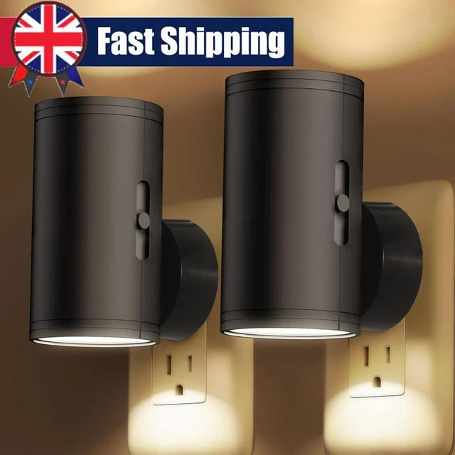 US PLUG NIGHT Light RGB/3 Color Dimmable Wall Socket Lamp Remote ...