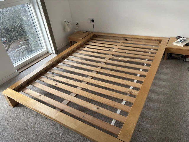 FUTON COMPANY DOUBLE Bed with 2 Bedside Tables £156.70 - PicClick UK