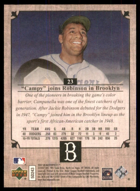 2007 UPPER DECK Masterpieces Roy Campanella Brooklyn Dodgers #23 MLB Baseball EUR 2,16 - PicClick FR