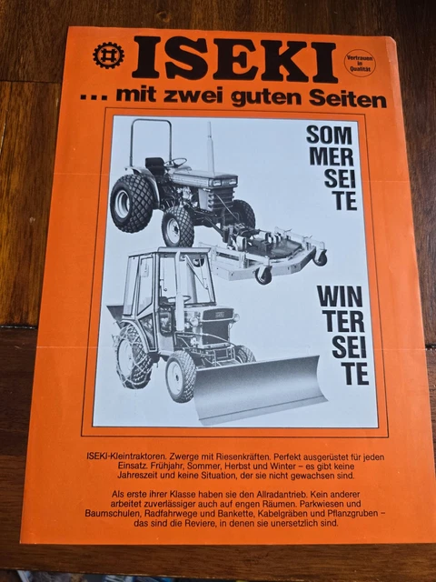 ISEKI KOMPAKTSCHLEPPER PFLUG Frontlader Traktor Schlepper Prospekt ...