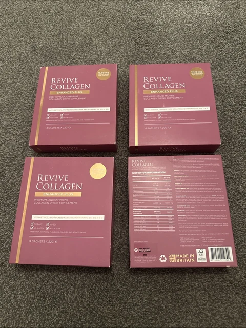 REVIVE MARINE COLLAGEN Enhanced Plus Premium Liquid Drink 10,000mgs 14 ...