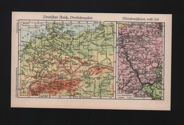 LANDKARTE MAP 1934: Deutsches Reich. Staatliche Gliederung Mittel ...