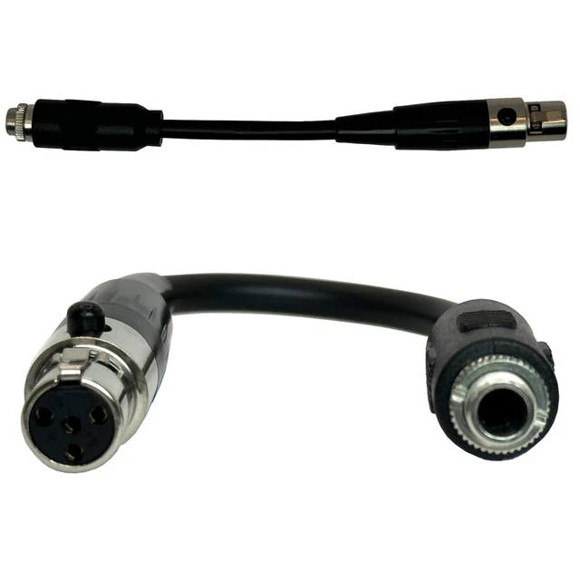 MICROPHONE ADAPTER FOR Sennheiser 3.5mm Locking Jack To Shure TA4F 4Pin ...