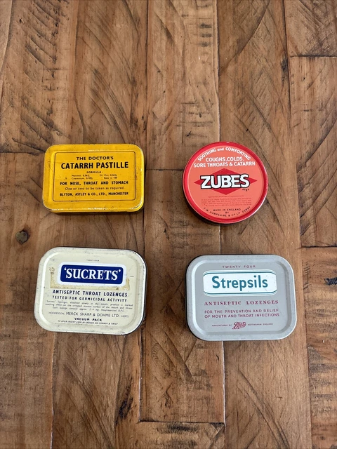 COUGH LOZENGES RETRO Tins Strepsils Secrets Zubes The Doctors Catarrh ...