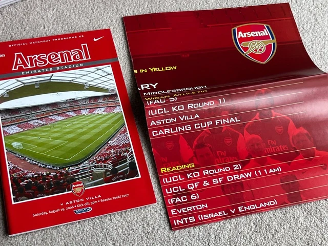 FULL SET 2006/2007 Arsenal FC Home Game Match Programmes 1st at ...