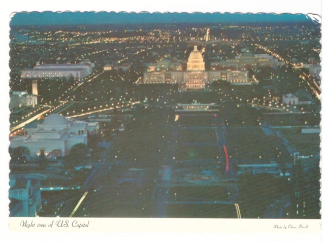 US CAPITOL SEEN From Washington Monument, Washington DC, Night View ...
