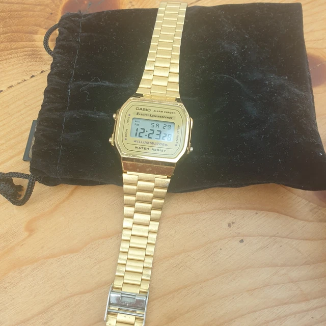 CASIO A168 GOLD coloured digital watch A168WG-9EF Retro 80s Mens Watch ...