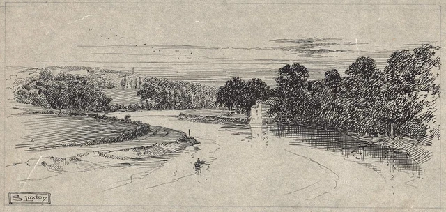 SAMUEL LOXTON PEN & Ink Drawing THE AVON AT HORSESHOE POINT c1910 £40. ...