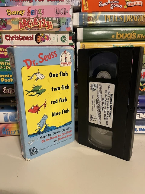 VTG DR. SEUSS One Fish Two Fish Red Fish Blue Fish (VHS, 1989) w ...