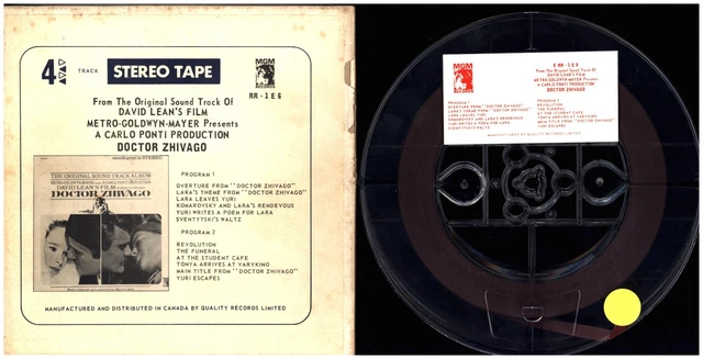 DOCTOR ZHIVAGO MAURICE Jarre 1965 SOUND TRACK IMPORT 7.5 REEL TO REEL ...
