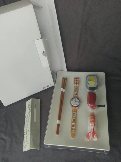 MONTRE VINTAGE RARE Coffret Swatch Hors d'Œuvre, Sushi, Comme Neuve ...