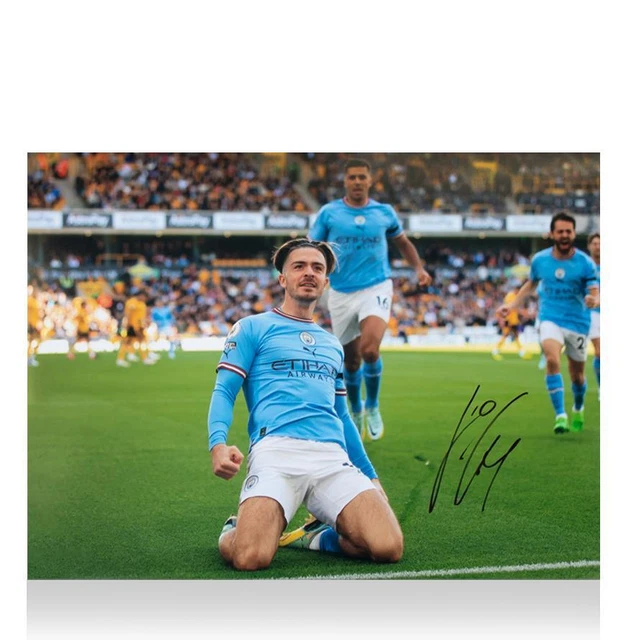 JACK GREALISH SIGNED Manchester City Photo: Goal Celebration Autograph ...