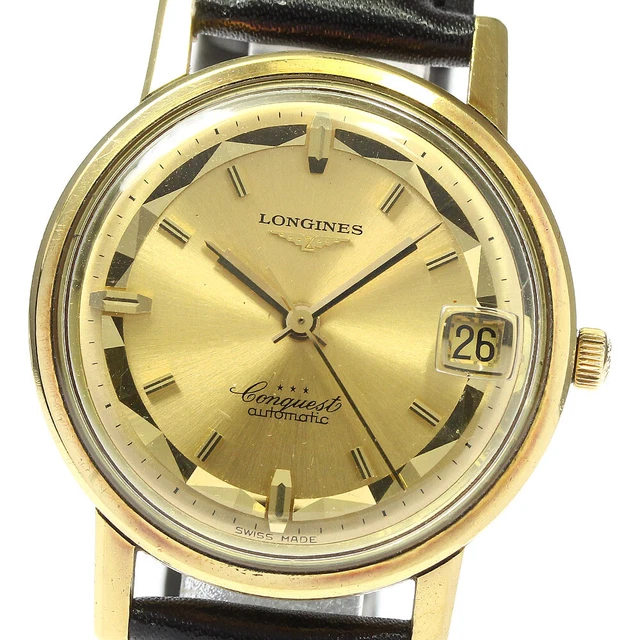 OROLOGIO UOMO AUTOMATICO LONGINES Conquest cal.291 K18YG Quadrante Oro ...