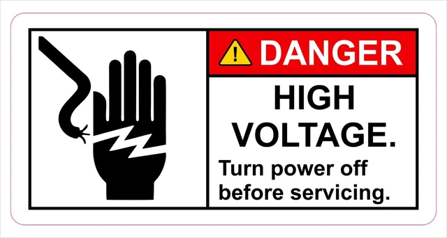 DANGER HIGH VOLTAGE Sticker Decal Label Electrical Safety Free Shipping ...