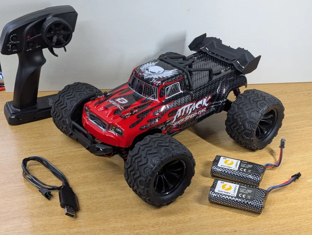 DEERC 9500E 1/16 Mini RC Monster Truck Dual Motor 2 Batteries £47.95 ...