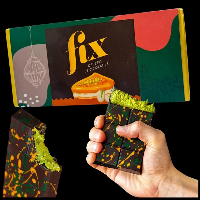 6 PACKS DARK Chocolate Dubai Viral Fix Pistachio Chocolate Bar Kunafah ...