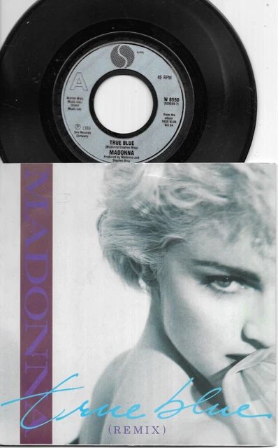 MADONNA TRUE BLUE (Remix) Bluey Grey Centre UK 45 7" Jukebox sgl ...
