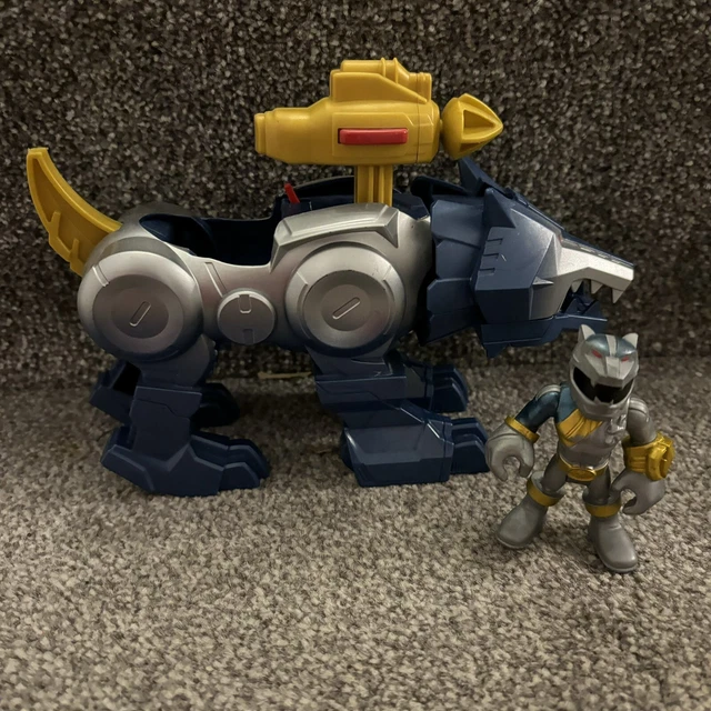 FIGURINE POWER RANGERS Imaginext Silver Ranger Wolf Zord Playskool ...