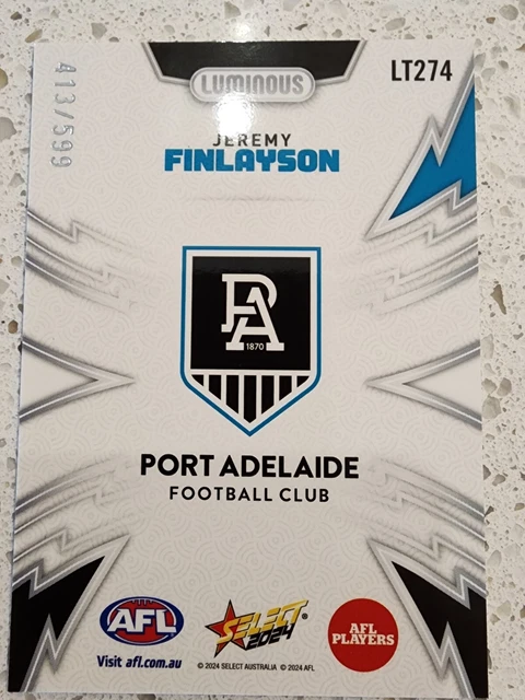 AFL 2024 SELECT Footy Stars LUMINOUS THUNDERBOLT JEREMY FINLAYSON LT274 #413 $3.00 - PicClick AU