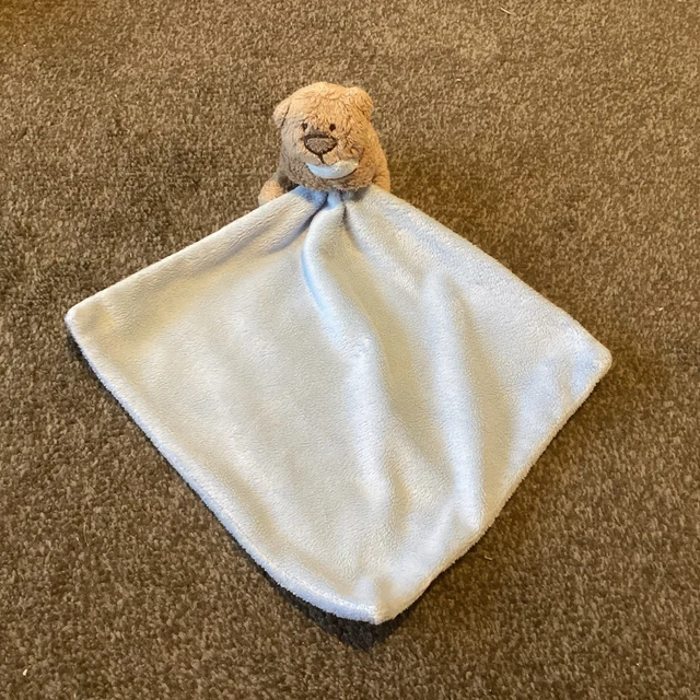 GEORGE AT ASDA Baby Blue Teddy Bear Comforter Soother Soft Toy (One ...