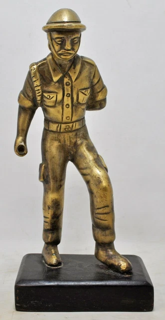 VINTAGE BRASS MAN Soldier Figurine Statue Original Old Hand Crafted ...
