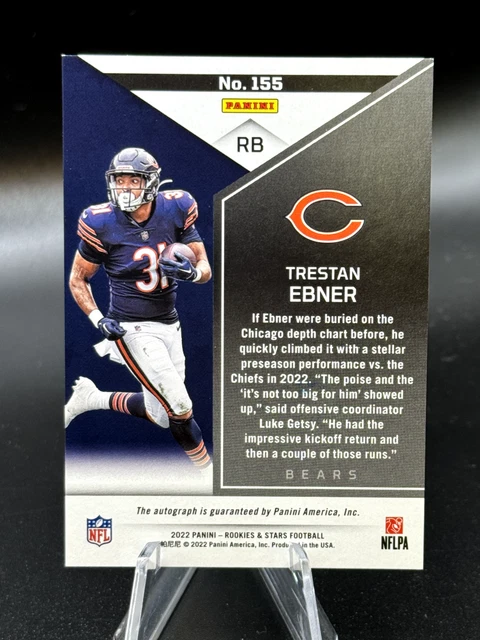 TRESTAN EBNER ROOKIE Auto RC #155 259/299 Chicago Bears Baylor Rookies ...