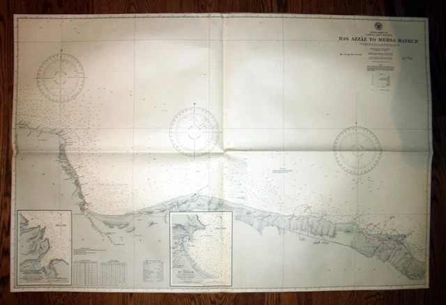 1931 MEDITERRANEAN SEA Lybia Egypt. Ras Azzaz Mersa Matruh Ägypten map ...