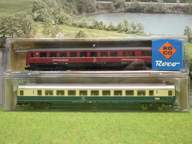 ROCO FLEISCHMANN SPUR N 1 Speisewagen 1 Personenwagen 2 Kl in OVP (GL ...
