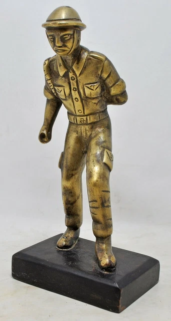 VINTAGE BRASS MAN Soldier Figurine Statue Original Old Hand Crafted ...