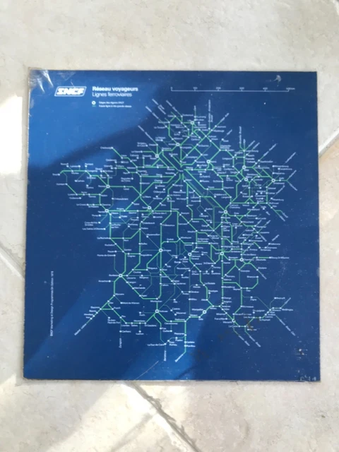 SNCF PLAQUE CARTE Reseau Voyageurs / Lignes Ferroviaires 1976 Neuve EUR ...