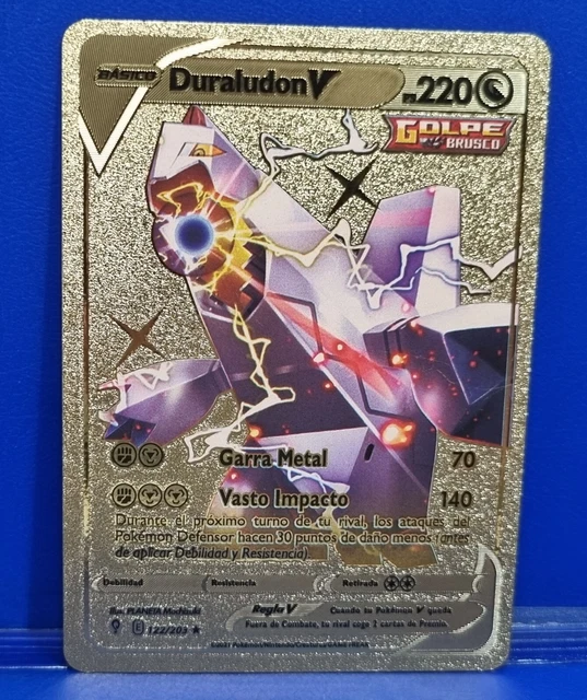 CARD CARTA TARJETA Pokemon Basico DuraludonV PS220 Golpe Brusco Oro ...