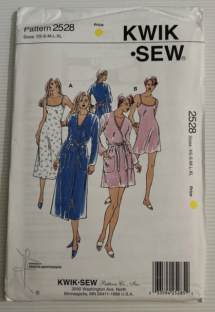 KWIK SEW 2528, 90s Sewing Pattern Sizes: XS-S-M-L-XL - Gown & Robe EUR ...