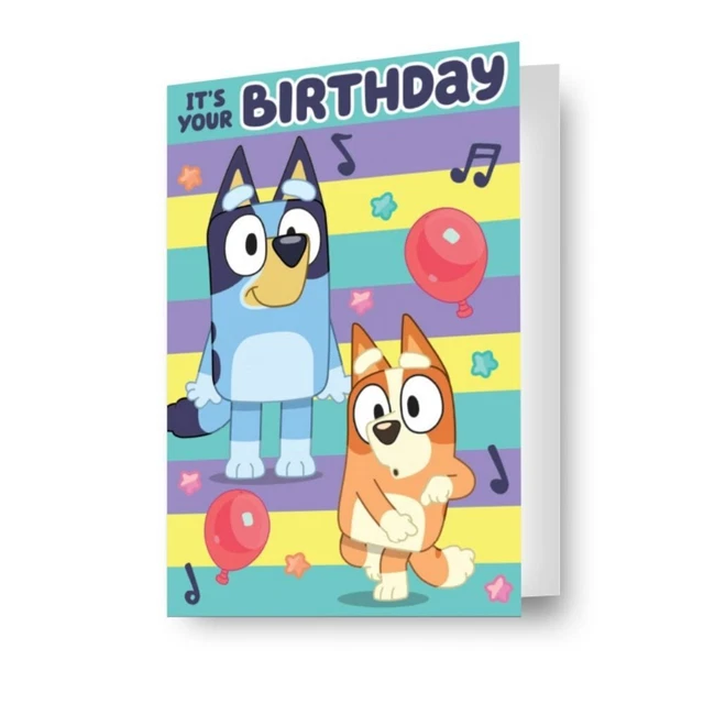 BLUEY 3D-EFFECT BIRTHDAY Lenticular Card, Envelope Included, Bluey And ...